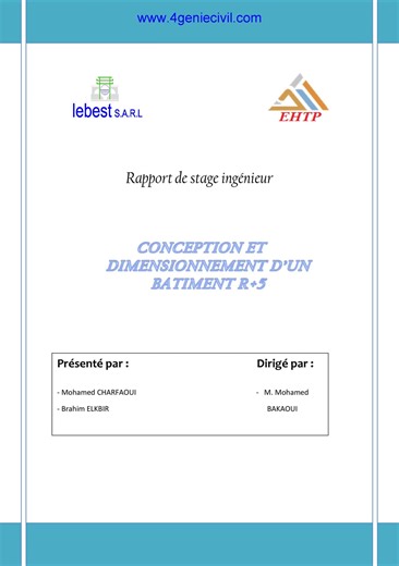 Dimensionnement R 5 avec Excel et plans Autocad - Rapport de stage. Télécharger ici : https://www.4geniecivil.com/2017/04/dimensionnement-r5-avec-excel-et-plans.html | Cours génie civil