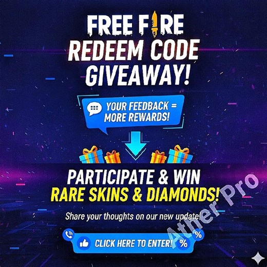 2026 Free Fire Redeem Code Giveaway AtherPro #FreeFire #RedeemCode