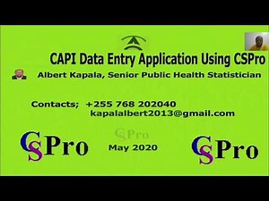 Video 05 CSPro Logic Part 02 31052020 by Albert Kapala Tanzania