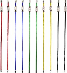 25pack Colored Nylon Coated Stainless Steel Wire Keychains 2mm 4 Inches Aircraft Cable Key Ring Loops for Hanging Luggage Tags or ID Tags (25 Pack 4" Only)