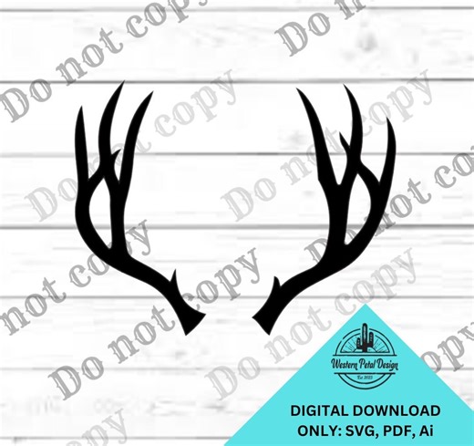 Mule Deer Antlers Vector | Laser Cut File, Clip Art (SVG, PDF, AI) - Etsy Australia