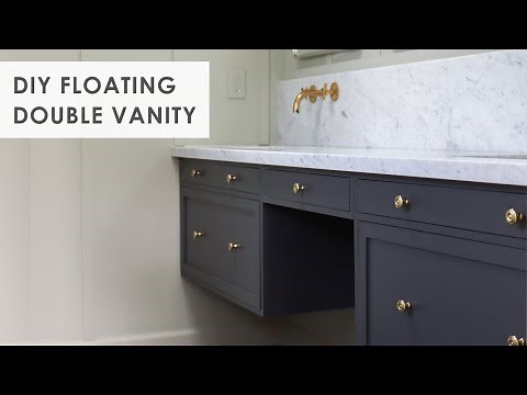 DIY Bath Floating Vanity with Drawers and Tip-Out Tray