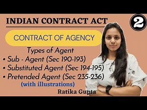 Types of Agent | Sub-Agent, Substituted Agent, Pretended Agent | Section 190-195 (Contract Act 1872)