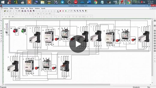 86-CADE SIMU V4+SIMULACIÓN 3D+CONTROLES ELÉCTRICOS: 86-DIAGRAMA DE CONTROL DE UN ARRANQUE SECUENCIAL DE TRES MOTORES TRIFASICOS CON APAGADO AUTOMATICO SISTEMA FIFO | Yerson Moreno