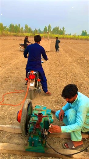 old bike used to start heavy diesel engine on farm 💥 | Indian Farmer