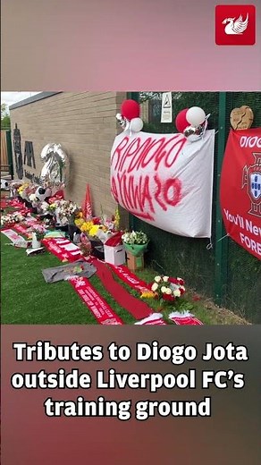 Tributes to Diogo Jota outside Liverpool's training ground