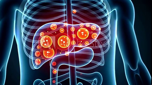 Liver cancer, tumor growth, Hepatic symptoms. Disease visualization. Nodule formation impacts liver health. Hepatoma progresses without pain. Diagnostic imaging aids early detection.