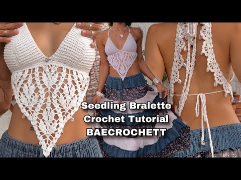 Leafy Crochet Bralette Tutorial | Cute | Seedling Bralette BAECROCHETT