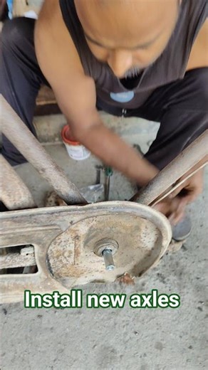 How to install new axles in bicycle #cycling #cycle #trending #shorts