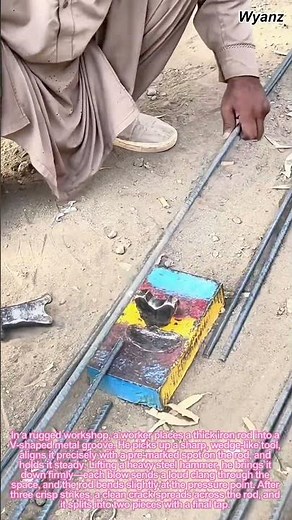 Iron Rod Cutting 🔨⚙️: Hammering Sharp Tool in Groove to Break It