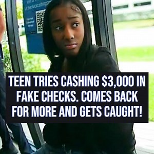 Teen Tries Cashing $3,000 in Fake Checks, Comes Back for More and Gets Caught! A high school senior thought she could scam the system twice in one day. The first check worked… the second one got her busted. Think she planned it well… or got greedy? Watch to the end and share your thoughts! #CheckFraud #CaughtOnCamera #TeenCrime #BankScam | Thin Blue Line