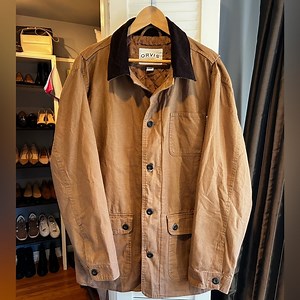 Orvis Tan Field Jacket / Barn Coat Lined Jacket