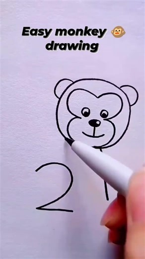 Monkey Drawing For Kids| #drawing #pencilportrsit #pencilart #artistofinstagram #sketchful