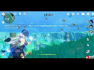 Genshin Impact 4.1 - Blow up 27 Exploding Barrels Within 30 Second