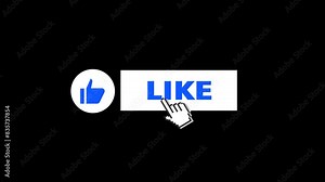 button internet icon hand cursor finger lower third like animation.