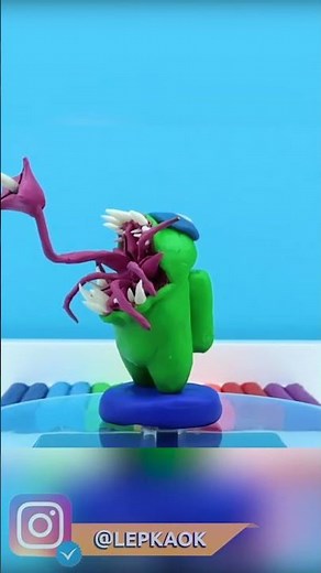 Among Us with clay! Sculpture timelapse. Made from plasticine tutorial #shorts