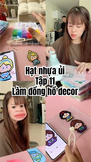 Episode 11 - Making a decorative clock from iron-on plastic beads #diy #youtubeshorts #samhome_ #...