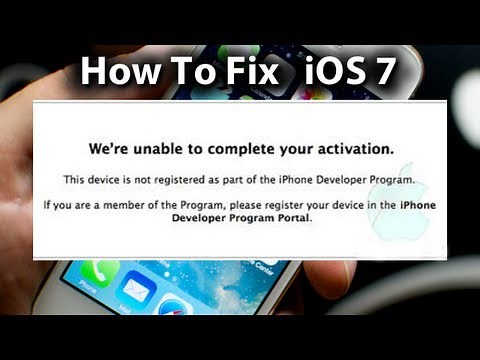 iOS 7 Error Fix - We're Unable To Complete Your Activation - iPhone 5/4s/4 & iPod Touch 5g