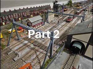 Large 40ft loft layout OO gauge model railway Catenary Part 2