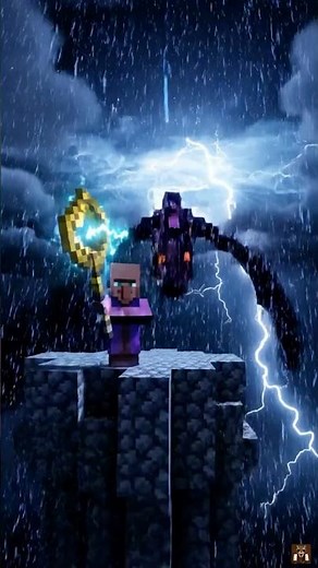 Epic Villager Wizard vs Ender Dragon ⚡🐉 #ai #viral #minecraft #shorts