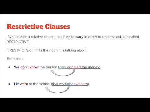 Restrictive and Nonrestrictive Clauses