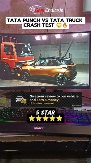 Tata Punch vs Tata Truck Crash Test – Ultimate Safety Showdown! 💥🚗🚚