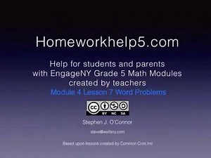 Grade 5 EngageNY Eureka Math Module 4 Lesson 7 Word Problems