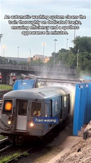 Automatic Train Washing System in Action.