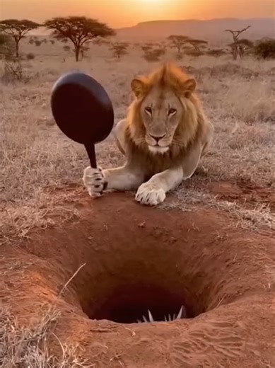 Lion's Comedic Whack-a-Zebra Encounter