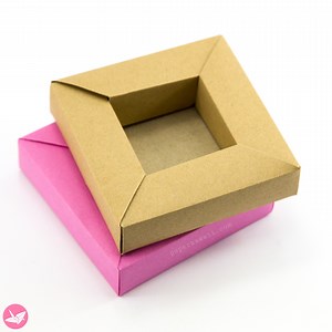 Origami Frame Box Tutorial - Wide Rimmed Box - Paper Kawaii