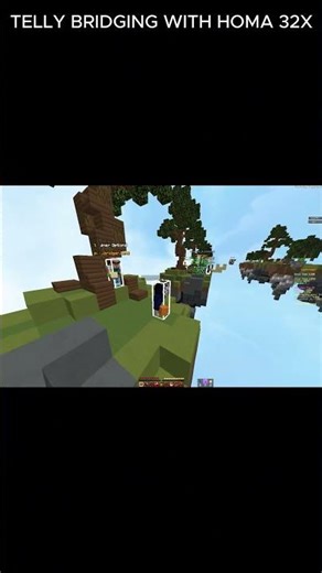 Telly bridging with homa 32x #fyp #tellybridging #shorts #minecraft #bedwars #hypixel