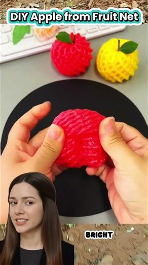 DIY Apple from Fruit Net #diy #fruit #shorts