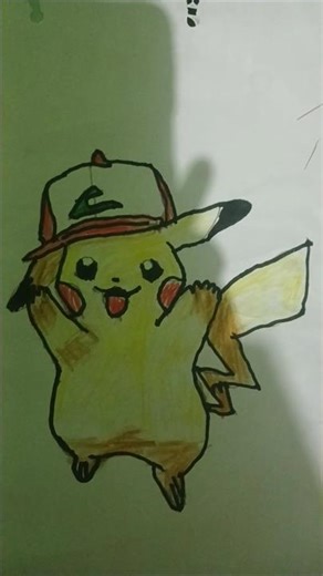 how to draw pikachu ash hat