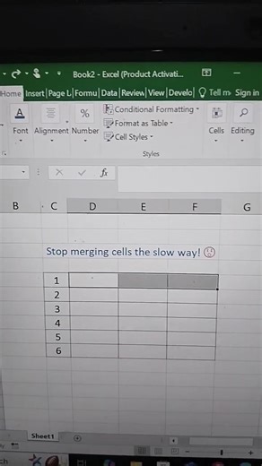 Merge Cells Automatically in Excel | Excel Auto Merge Trick #viralvideo #excel #shortcut #shorts