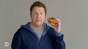 Nick Swardson‘s passion for the Pretzel Bacon Pub Cheeseburger from Wendy’s can’t be contained. | Comedy Central