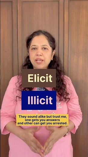 Elicit Vs. Illicit | Know the difference | Confusing Words | Easy English for Beginners #shorts