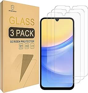 Mr.Shield Screen Protector compatible with Samsung Galaxy A15 5G / 4G [Tempered Glass] [3-PACK] [Japan Glass with 9H Hardness]