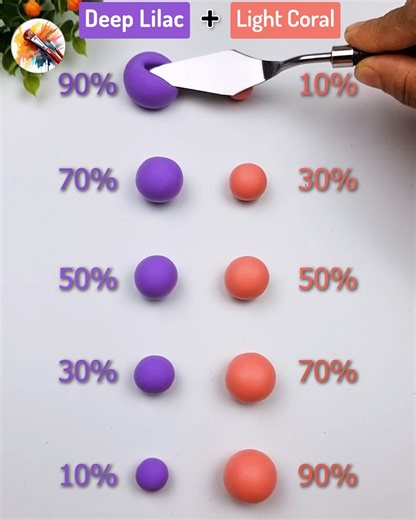 Deep Lilac Vs Light Coral Satisfying color mixing Clay #Satisfying #Christmas #asmr #clay #crafts #Shorts | Painting Concept