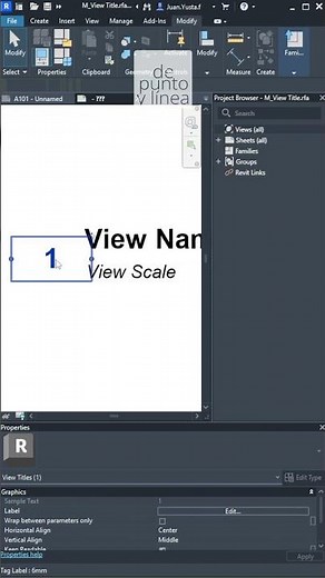 Cómo editar los títulos de vista de una lámina en Revit