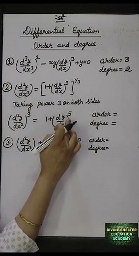 Order and Degree of Differential equation .