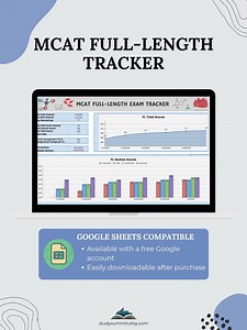 MCAT Full Length Tracker for Google Sheets | Practice Test Score Analysis & Trend Dashboard - Etsy
