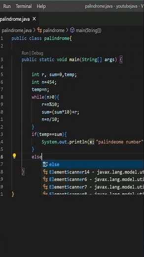 Palindrome of a Number in Java | Java Programming | @snehacodes7132