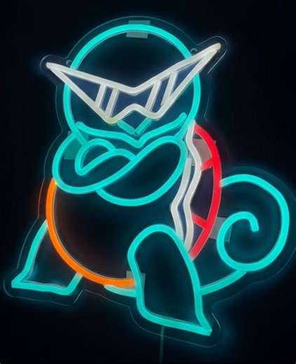 Squirtle With Shades LED Neon Light Sign Pokemon - Etsy