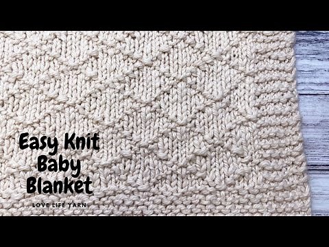 Diamond Brocade Knit Baby Blanket | Easy Tutorial