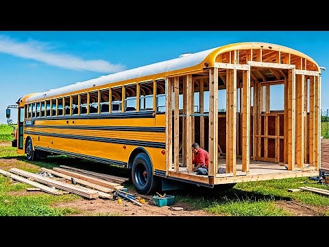Family Transforms School Bus into Dream Home | 2-YEAR TIMELAPSE by ‪@lifeanywhere‬