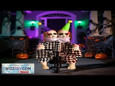 Halloween Animatronic Talking Clown w Motion Sound Biking Scary Indoor Decor