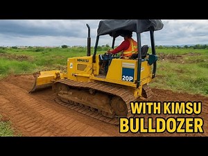 🚜 Land Leveling with Komatsu Bulldozer | Construction Site Work 🌱