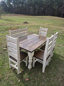 Farmhouse Dining Table With Ladder Style Chairs and Bench - Etsy Canada