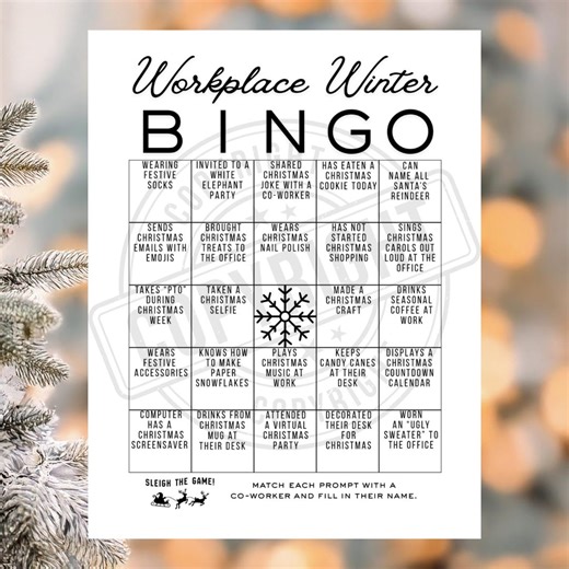 Christmas Co Worker BINGO | Office Party Game for Employees | Printable for Coworkers | Company Icebreaker for Team - Etsy