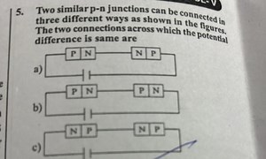 Two similar p-n junctions can be connected in three different w... | Filo